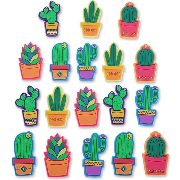 Paper Junkie 18-Pack Decorative Cactus Push Pin Thumb Tack, 6 Designs,