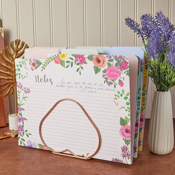 Decorative File Folders, 1/3 Cut Tab, Letter Size, Floral Notes Sectio ...